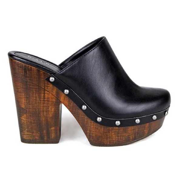 Shoes | Black Studded Platform Mule | Poshmark